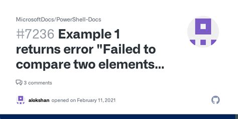 Example 1 Returns Error Failed To Compare Two Elements In The Array