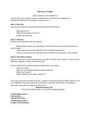 Alison Miller Student Reflection Template Reflection Template DEAL