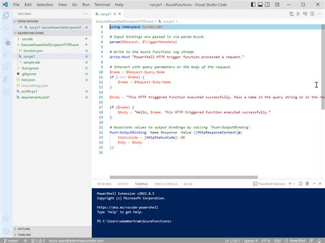 building powershell azure functions with vs code [series]