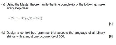 solved a using the master theorem write the time