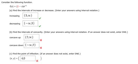 solved consider the following function f x 2 x e x