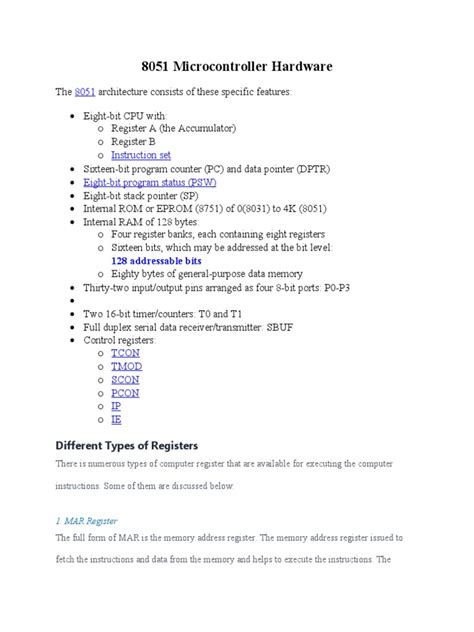 8051 microcontroller hardware 128 addressable bits pdf microcontroller central processing