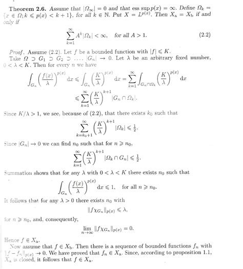 real analysis necessary and sufficient condition for the subspaces of banach function space x