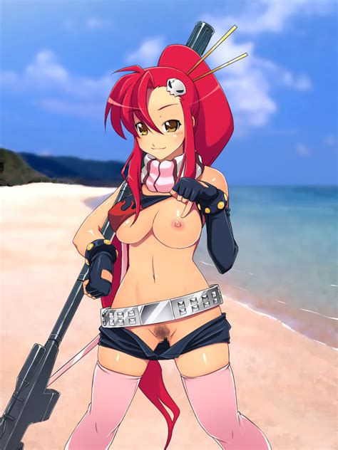 Yoko Littner Tengen Toppa Gurren Lagann 00s Beach Belt Bikini Blush Breasts Censored