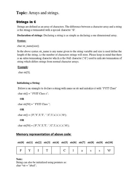 array and strings pdf string computer science array data type