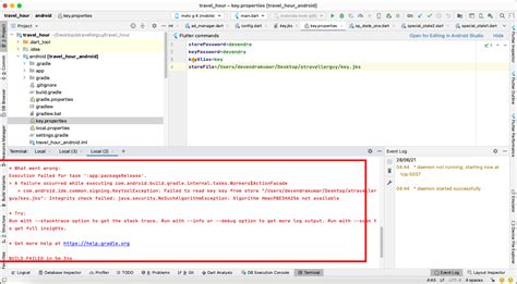 Android Integrity Check Failed Java Security