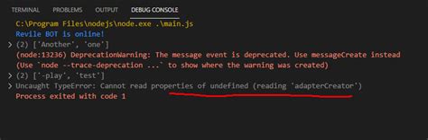 javascript cannot read properties of undefined reading adaptercreator stack overflow