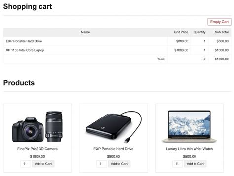 Create Javascript Shopping Cart With Add To Cart Code Phppot
