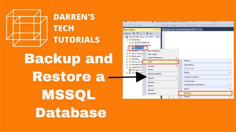 sql server backup and restore ssms youtube
