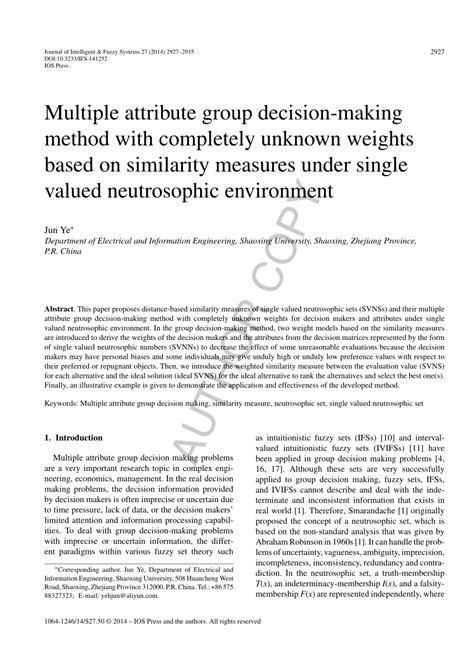 pdf multiple attribute group decision making method with completely unknown weights based on