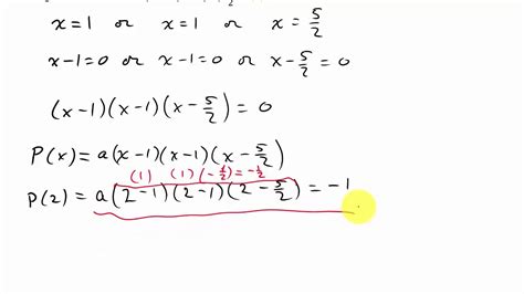 find polynomial function given solutions example 2 youtube