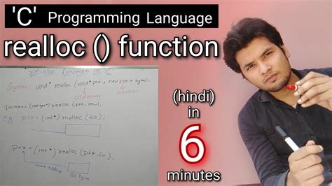 realloc function in c hindi dynamic memory allocation c programming language youtube