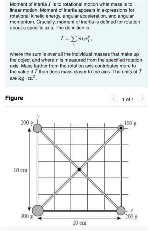 Solved Moment Of Inertia I Is To Rotational Motion What Mass Chegg