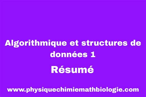 résumé algorithmique et structures de données 1 pdf