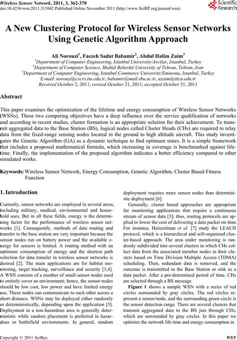 a new clustering protocol for wireless sensor networks using genetic algorithm approach