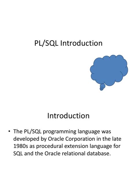 plsql introduction final pdf pl sql sql