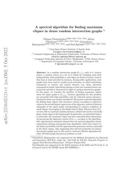 pdf a spectral algorithm for finding maximum cliques in dense random intersection graphs