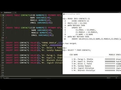 Merge Statement In SQL Oracle Practical Demo Of Merging Two Contact