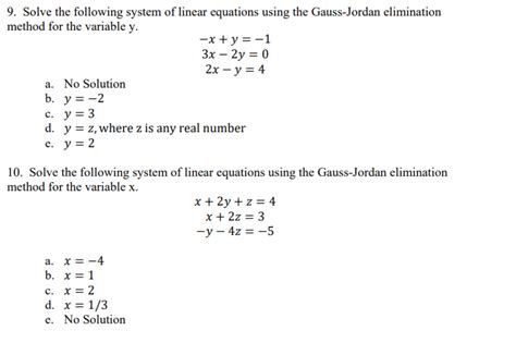 oneclass solve the following system using gauss jordan elimination x 1 i y 0 1