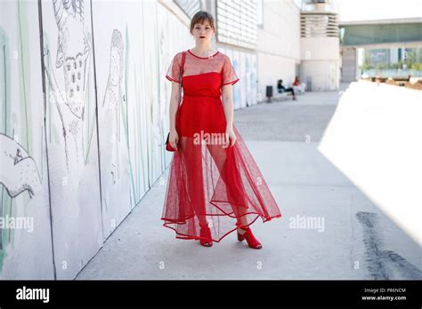 Martina Torres Posing On The Street During Mercedes Benz Fashion Week Madrid July 9 2018