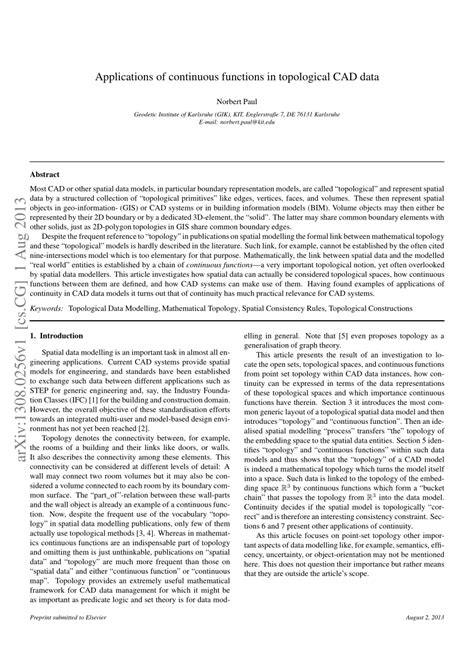 pdf applications of continuous functions in topological cad data