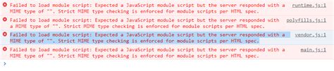 apache angular 13 and d24 failed to load module script expected a javascript module