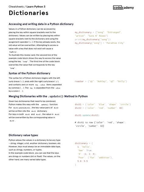 learn python 3 dictionaries pdf bracket data type