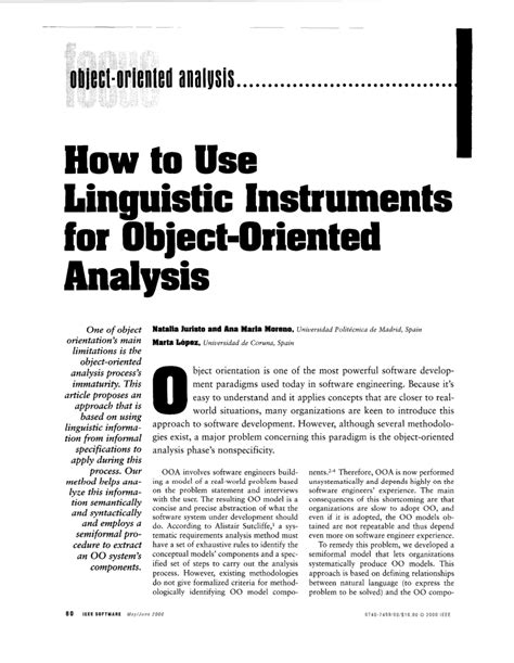 pdf how to use linguistic instruments for object oriented analysis