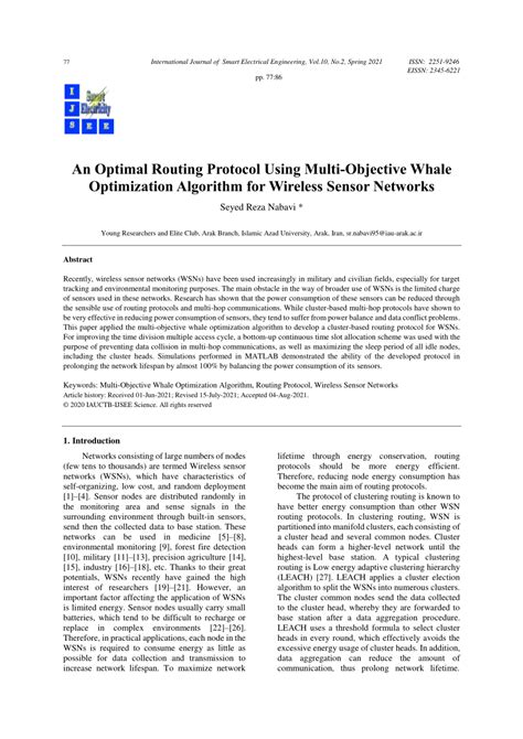 pdf an optimal routing protocol using multi objective whale