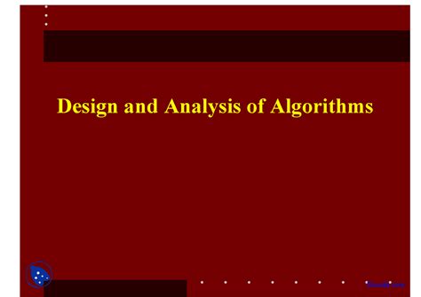 design and analysis of algorithms algorithm lecture slides slides algorithms and