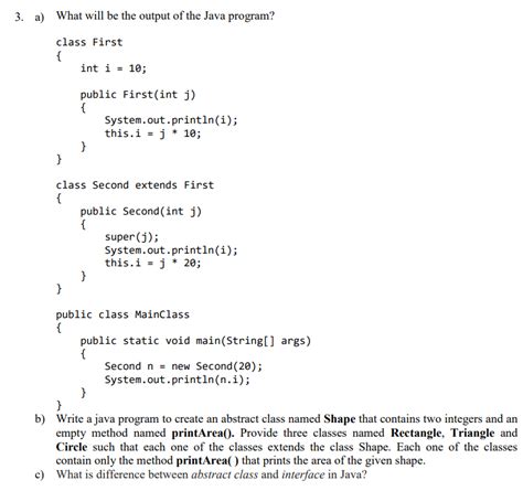 solved 3 a what will be the output of the java program