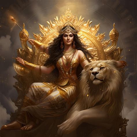 Premium Photo Hindu Goddess Durga Beautiful Image Generated By Ai