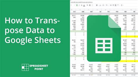 How To Transpose Data To Google Sheets YouTube