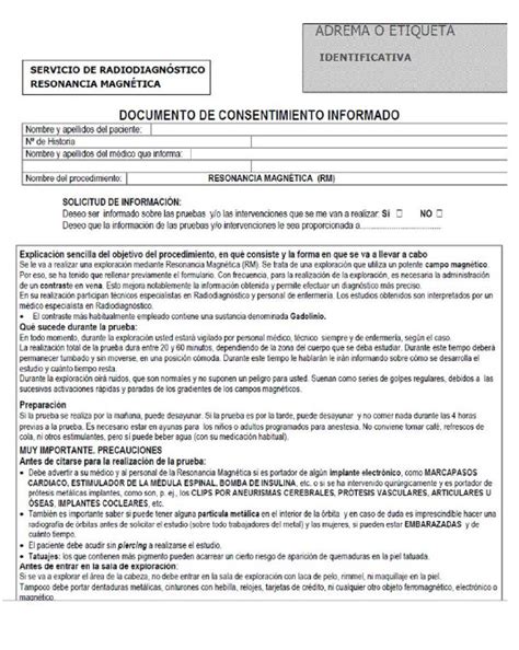 Modelo De Consentimiento Informado