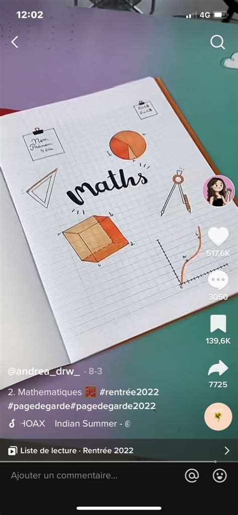 An Open Notebook With The Words Math Written On It