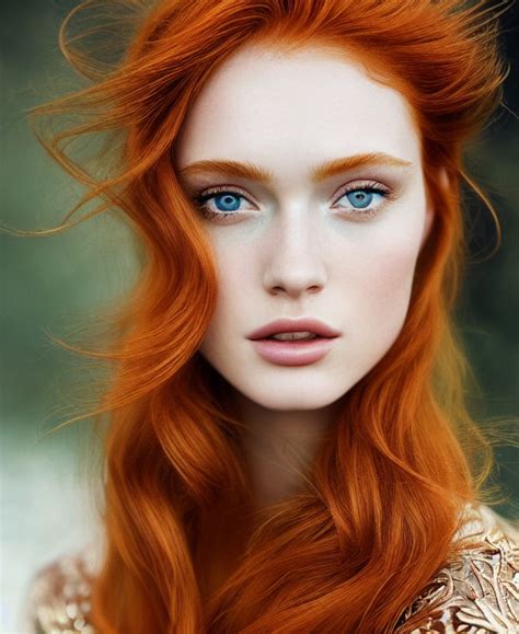 Beautiful Ginger Intricate Elegant Highly Detailed Upper Bod Arthubai