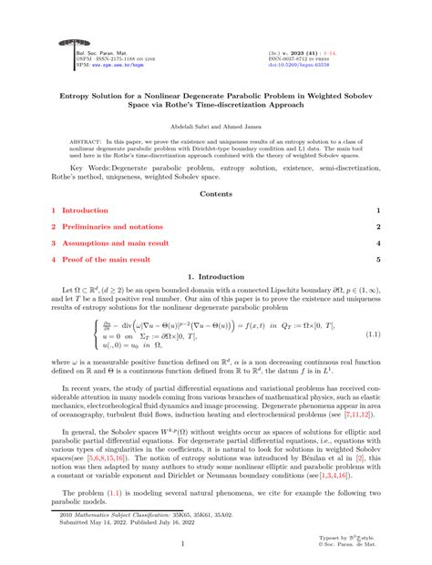 pdf entropy solution for a nonlinear degenerate parabolic problem in weighted sobolev space