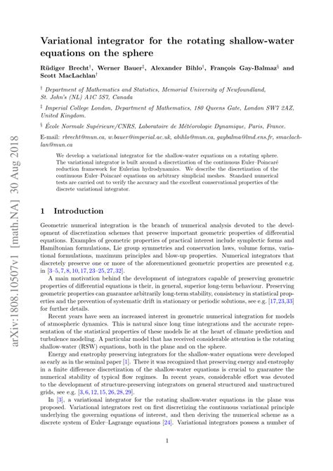 pdf variational integrator for the rotating shallow water equations