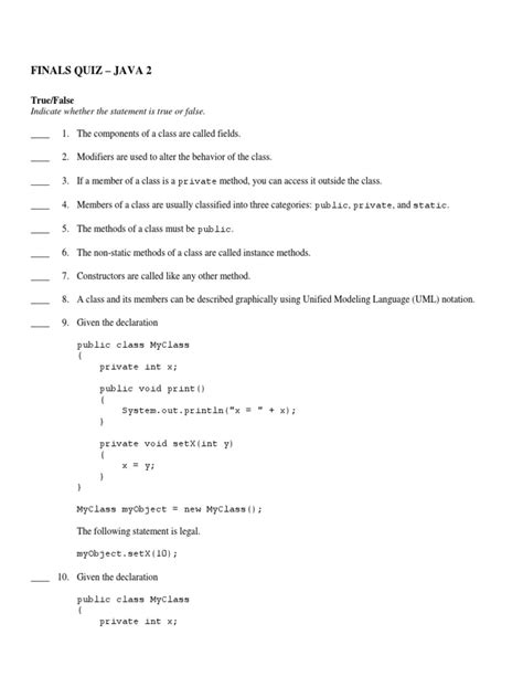 java2 finalsquizb pdf inheritance object oriented programming class computer programming