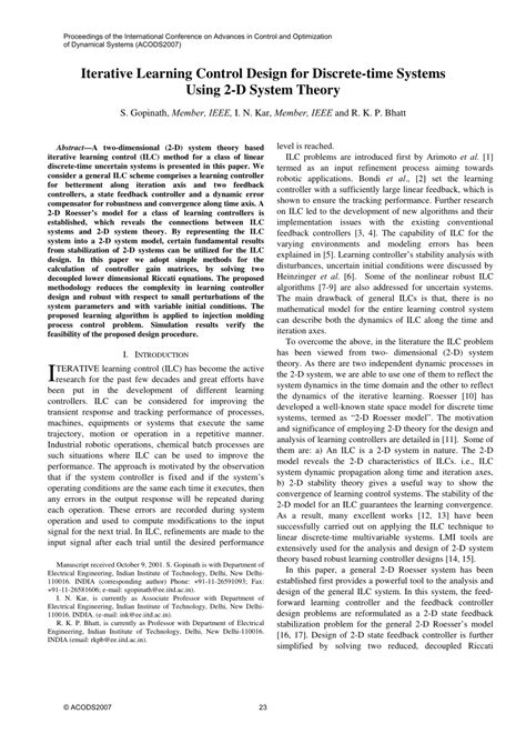 pdf iterative learning control design for discrete time systems using 2 d system theory