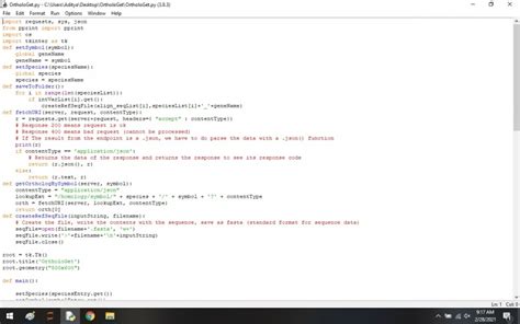 python program to orthologet app using the python tkinter kashipara