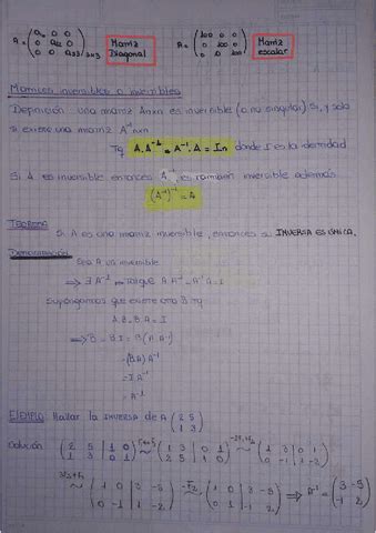 Matriz Inversible Teoremas Ejercicios Pdf