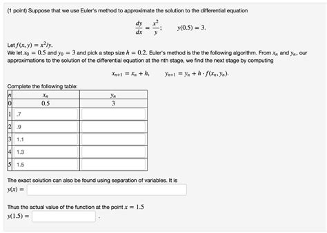 solved suppose that we use euler s method to approximate the