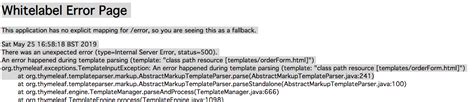 Java Spring Thymeleaf Exception Processing Template Stack Overflow
