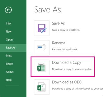 Save A Copy Of A Workbook To Your Computer Microsoft Support