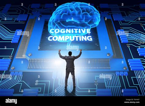 Cognitive Computing Concept As Future Technology With Businessma Stock