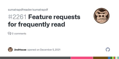 feature requests for frequently read · issue 2261 · sumatrapdfreader sumatrapdf · github