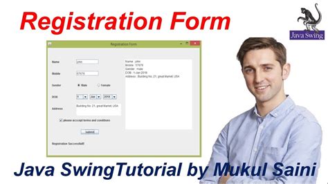 how to create user registration form in java using my