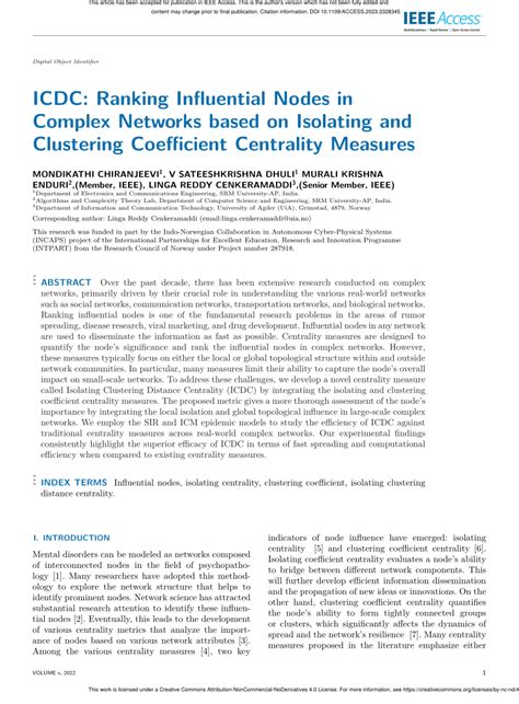 pdf icdc ranking influential nodes in complex networks based on isolating and clustering