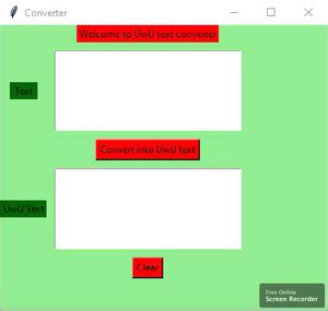 Python UwU Text Convertor GUI Using Tkinter GeeksforGeeks